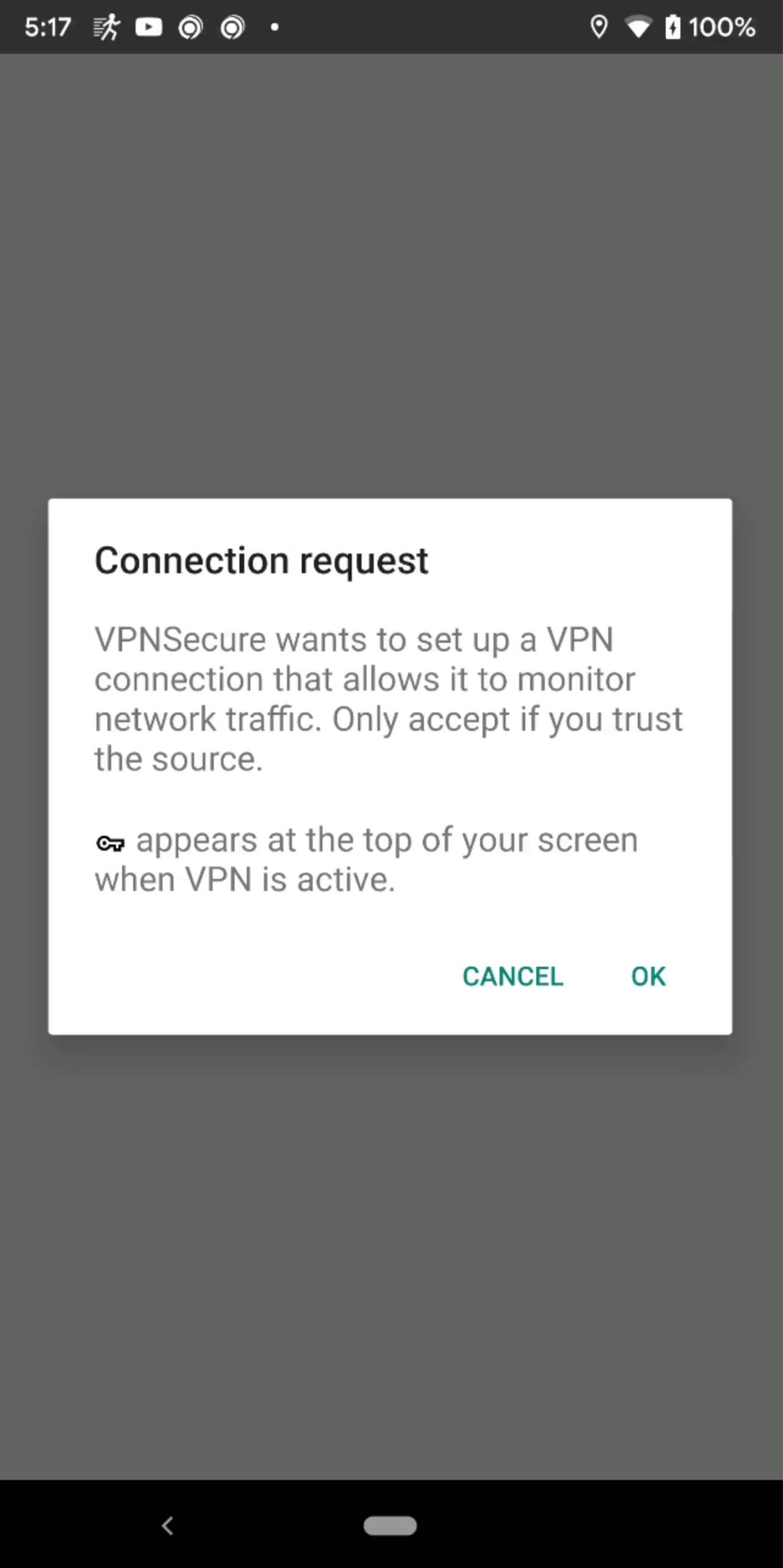 Android Connection Request Getting Started Openvpn — Vpnsecure